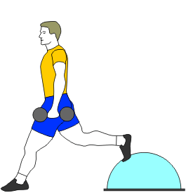 One Leg Jump with Bosu and Dumbbells